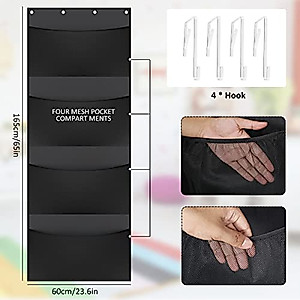 Gengxin Over Door Stuffed Animal Storage for Stuffies, Toys and Stuffed Animals and Other Soft Sundries,Door Organizer Storage (black)