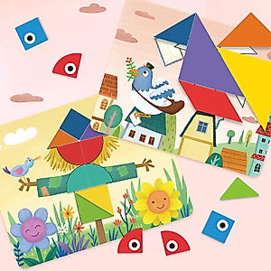 NOOLY Magnetic Game Puzzle, Educational STEM Tangram Geometric Shape Toy Geometric Shape Puzzle for Preschool (Heart) PW0432