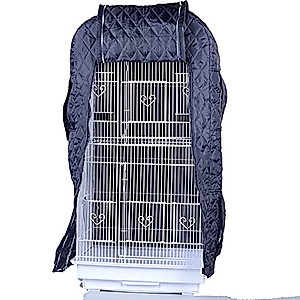 Universal Bird Cage Cover Good Night Cocktail Cage Cover Black-Out Pets Birds Parrot Cage Cover Shade Windproof Light-Proof Sleep Reduces Distractions Double Zipper Breathable Cloth Without Cage