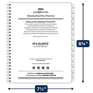 AT-A-GLANCE 2024 Weekly & Monthly Planner Refill for G545 Line Planners by AT-A-GLANCE, 7" x 8-3/4", Medium, Executive, DayMinder (G5455024)