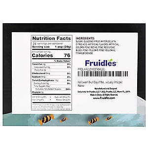 Fruidles Halloween Skull Candy Day of the Dead Lollipops Individually Wrapped (12-Pack