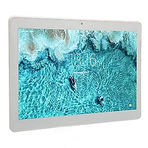 Qinlorgo 10.1 Inch HD Tablet, Dual Card Dual Standby Dual Cameras Gold Call Tablet 2560x1600 Resolution 100-240V for Android 12 for Study (US Plug)