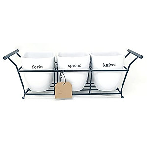 Signature Housewares 6137 Utensil Holders, Medium, White