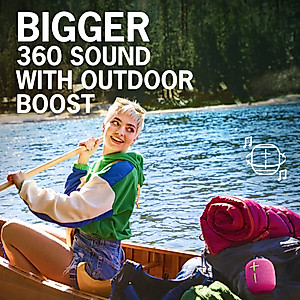 Ultimate Ears WONDERBOOM 3, Small Portable Wireless Bluetooth Speaker, Big Bass 360-Degree Sound for Outdoors, Waterproof, Dustproof IP67, Floatable, 131 ft Range - Joyous Brights Grey
