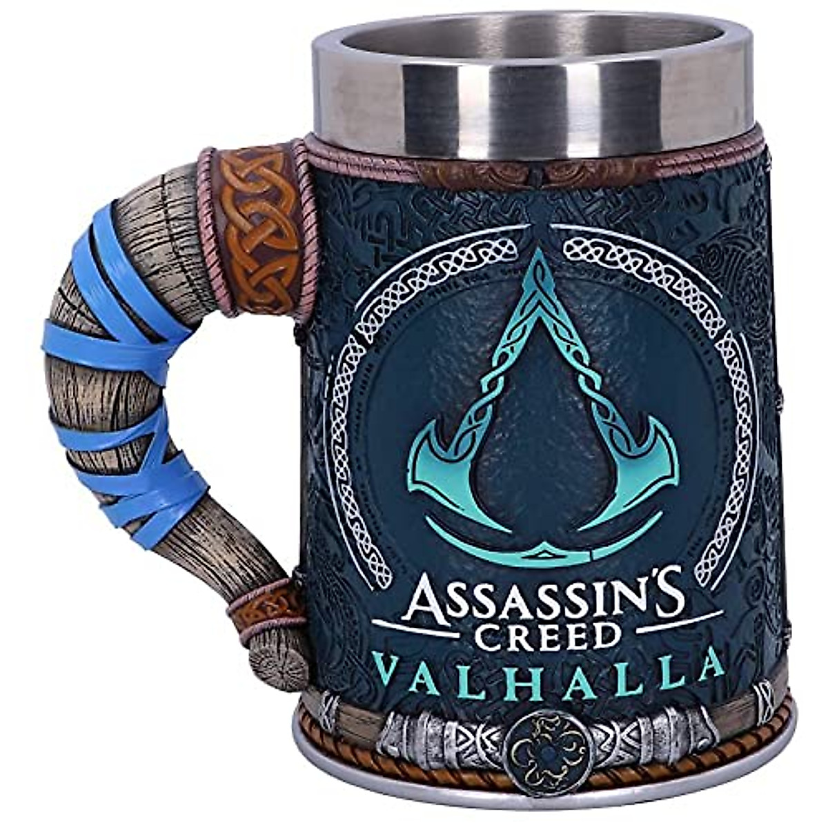 Assassin's Creed Nemesis Now B5335S0 Officially Licensed Valhalla Viking Game Tankard, Resin w. Stainless Steel, 300 milliliters, Multicolour