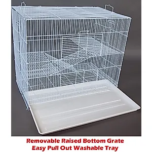 3-Levels Ferret Chinchilla Sugar Glider Rats Animal Chew Free Cage 24" L x 16" W x 24" H with 3/8-Inch Wire Cross Metal Shelves and Ladders