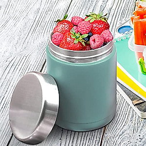 Tempercraft 15oz Vacuum Insulated Food Container, Stainless Steel, Double-Walled, Hot/Cold Storage Lunch Thermos Jar for School, Camping, Sports (White-Blank)