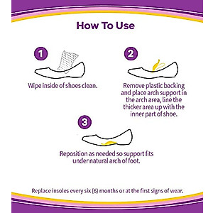 Dr. Scholl’s Stylish Step Hidden Arch Support for Flats, 3 Pairs