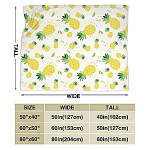 Pineapple Fruit Fleece Throw Blanket Cozy Soft Plush Blanket for Sofa Couch Bed - 50" X 40"
