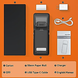 alacrity Handheld Mobile POS, 58mm Terminal Receipt Printer, Android 8.0 with Google Play, 5.9" Touch Screen PDA Supports 4G WiFi Bluetooth, Perfect to Manage Queues, Online, Mobile & Takeaway Orders