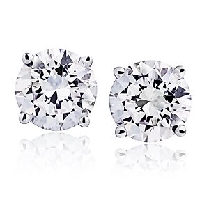 1/4 cttw Natural Diamond Earrings AGS Certified Diamond Stud Earrings for Women 14 Karat White Gold Round Brilliant Shaped Earrings 4 Prong Setting with Screw Back and Post Studs