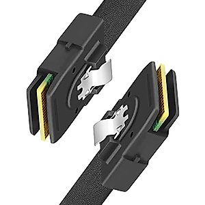 CableCreation 2 Pack Short Internal Mini SAS SFF-8087 to Right Angle SFF-8087 Cord, Internal Mini SAS to Mini SAS Cable, Compatible with RAID or PCI Express Controller, 2.5FT /0.75M…