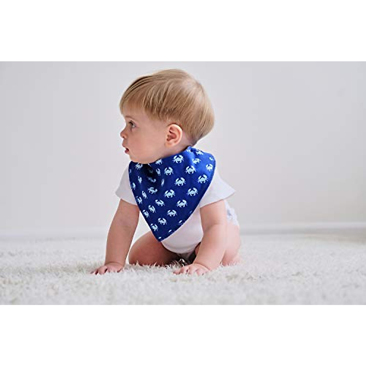 PandaEar Baby Bandana Drool Bibs 8 Pack for Drooling and Teething, Super Absorbent Hypoallergenic, Neutral Color for Boys & Girls