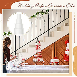 2 Pcs 4 Tier Round Foam Cake Dummies Fake Cake Dummy Set for Wedding Supplies Baby Shower Birthday Decorating Display, White (3/4/5/6 x 12 Inch)