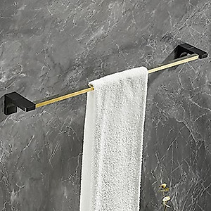 Bath Towel Bar Black Gold All Copper Towel Rack, Light Luxury Minimalist Bathroom Hardware Pendant, Towel Bar Towel Rail Towel Holder (Color : Single Pole)