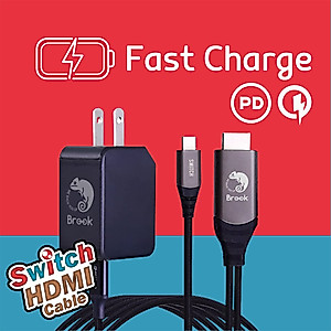 Brook Switch HDMI Cable - A Portable Dock and Charger Pack for Your Switch, Switch Dock Adapter to HDTV, Travel Lightly with Your Switch