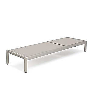 Christopher Knight Home 300495 Crested Bay Outdoor Aluminum Chaise Lounge Chair | Set of 4 | in Grey