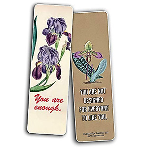 Creanoso Floral Inspirational Sayings Bookmarks (30-Pack) – Stocking Stuffers Gift for Men & Women, Teens – Awesome Bookmark Collection – Book Reading Rewards Incentives – Page Binder