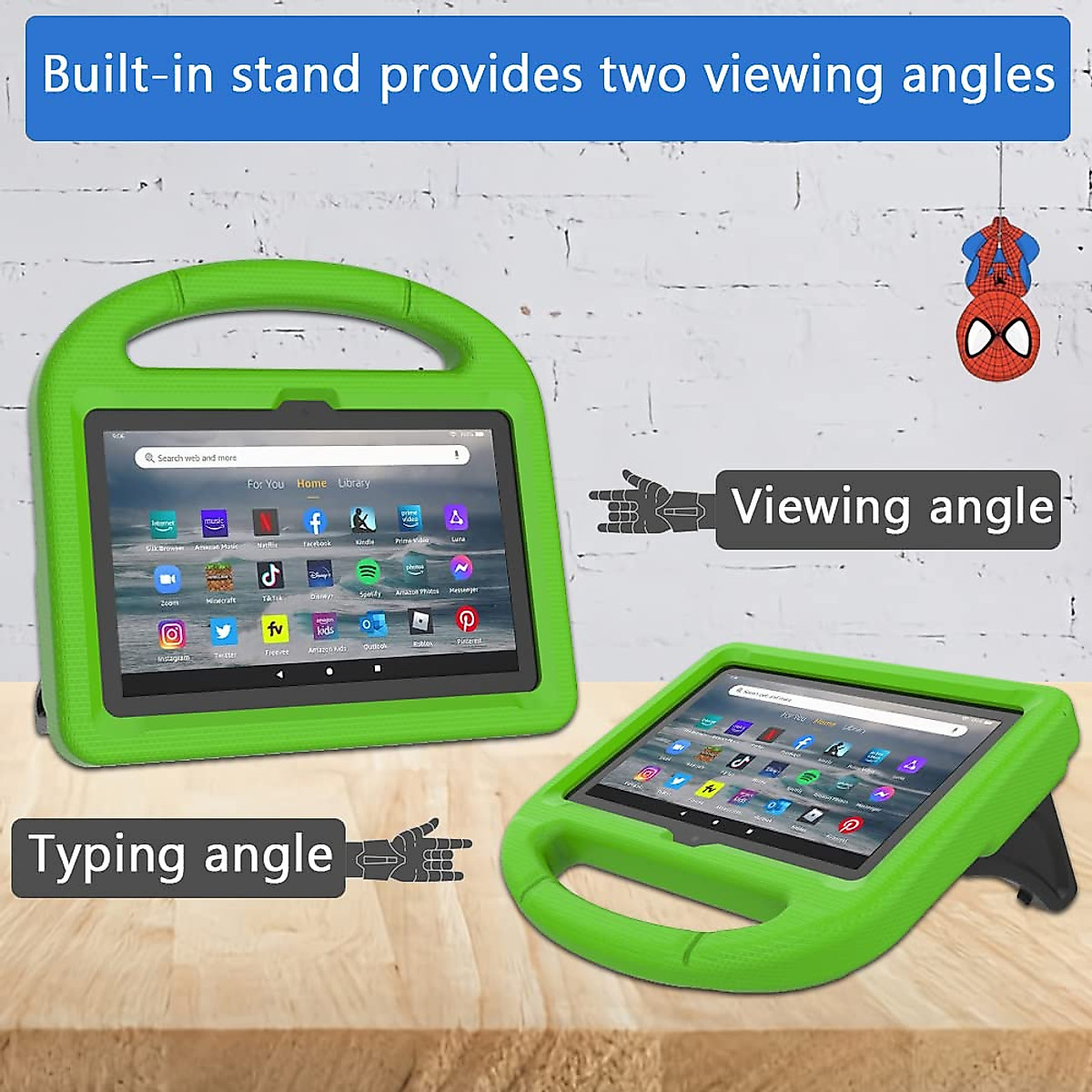 DICEKOO Kids Case for 8inch Tablet (Only 12th Generation, 2022 Release) - Lightweight Shockproof with Stand Kid-Proof Cover with Handle,Not for Lenovo Samsung Tablet - Blue