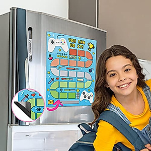 Video Game Magnetic Dry Erase Chore Chart for Kids, Video Game Task Reward Chore Behavior Chart -Magnetic Chore Chart for Kids Multiple Kids- Good Behavior Chart for Kids at Home 8 x 10 inch
