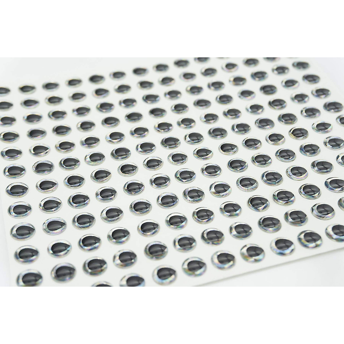 HTHYLURE Fishing Lure Eye 3D Tear Drop Pupil Lure Eye Holographic Lure Eyes Making Fly Tying Fake Fish Eyes DIY Lifelike Realistic Artificial Holographic Fake Eyes Silver 6MM-310PCS