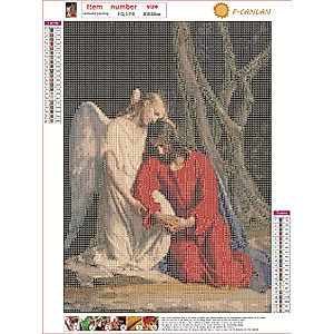 F-CANLAN Round Full Drill Diamond Painting Kit 5D Angel God Diamond Art Painting by Numbers Angel Wing Diamond Painting with Gem for Adult Beginner Jesus Diamond Painting Room Decor (12X16 inches)