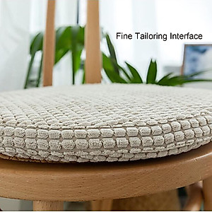 ZTGL 4 Pack Round Non Slip Cushions Seat Kitchen & Dining Office High Stool Chair Pads Memory Foam Seat Bar Pad ,Beige,40x40 cm