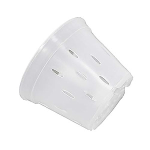 TRUEDAYS Orchid Pots with Holes Plastic Flower Plant Pot Clear Plastic Orchid Pot for Indoor Outdoor, 4.5 Inch 4 Pack
