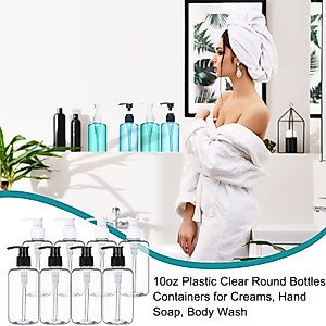 30 Pcs 10 oz Plastic Pump Bottle Dispenser Empty Lotion Bottle with Pump Refillable Clear Hand Soap Dispenser Portable Travel Lotion Container for Body Wash Liquid Soap Shampoo Essential Oil, 2 Colors