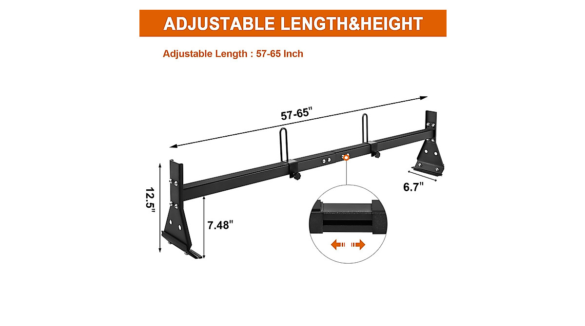 Universal Adjustable Van Ladder Roof Racks - 800LB Capacity