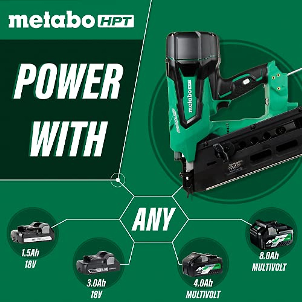 Metabo HPT 18V Cordless Framing Nailer | Tool Only - No Battery | Brushless Motor | 2-Inch up to 3-1/2-Inch Round Plastic Strip Nails | Lifetime Tool Warranty | NR1890DRSQ7