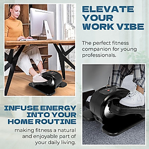 Leasbar Under Desk Elliptical Electric Foot Pedal Exerciser, Portable Elliptical Ellipse Leg Exerciser for Seniors, Quiet Compact Elliptical Exercise Machine with Remote Control