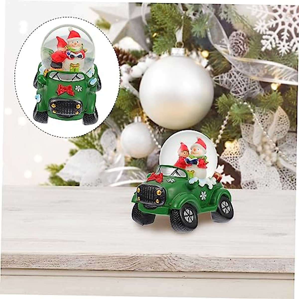 Garneck 1 PC Christmas Crystal Ball tablescape Decor adornos para mesa de Statue Decor Santa Snow Globe Christmas Decorations Snow Globes Christmas Water Globe Lanterns Water