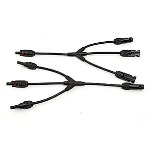 Solar Connectors Y Branch Parallel Adapter Cable 1 to 3 Solar Panel Connectors Solar Cable Connectors Wire Plug Tool Kit for Solar Panel (M/FFF, F/MMM)