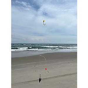 Pompano Rigs Pro-Tec Coated Circle Hooks Surf Fishing Rigs Hand-Tied (2-Pack, Pompano Candy)