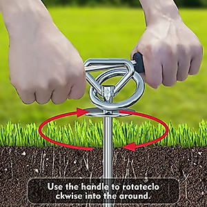 Dog Tie Out Stake-Heavy Duty Quality Dog Stake,Dog Stake Accommodates 2 Large Dogs,Dog Run Allows Dogs Up to 200lbs to Be Free and Safe On/Camping/Beach/Yard（with Brushe/Stainless Steel Carabiner）