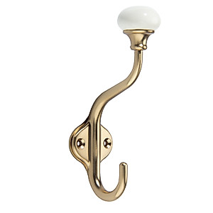 TUNNY Coat Hooks - 5 Pack Champagne Bronze Towel Hooks Robe Hooks Decorative Wall Hooks for Bathroom Bedroom Kitchen Towel Robe Clothes Cabinet Closet Bathroom Hardware