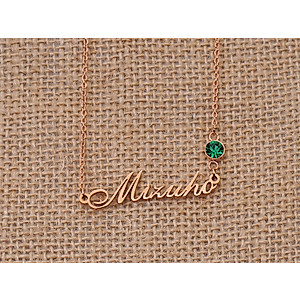 LikeFun Custom Made Any Name Necklace with Birthstone for My Girlfriend Cobi