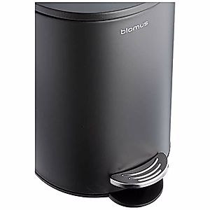 blomus -Tubo Pedal bin Made of Powder-Coated Steel, Anthracite, 3L Capacity, Smart Close System, Removable Bucket, Exclusive Bathroom Accessory (H x W x D): 24.5 x 17 x 17 cm, Anthracite, 6888)