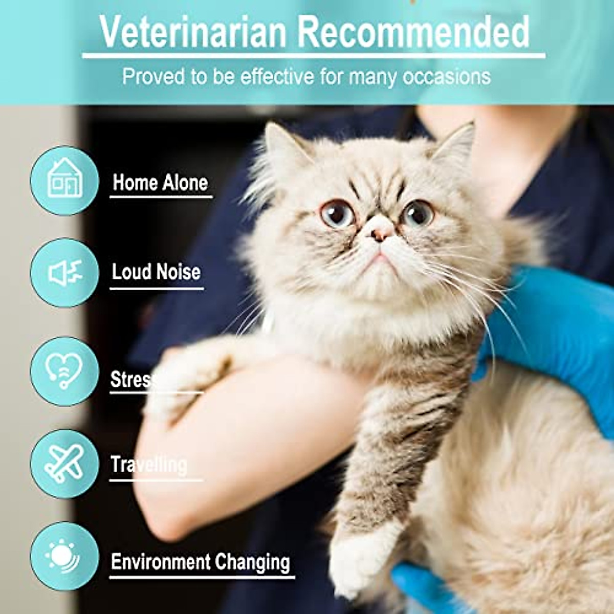 Pets4Luv Calming Collar for Cats - Pheromone Calm Collars, Anxiety Relief Fits Small Medium and Large Cat - New Version - Adjustable and Waterproof with 100% Natural 2 Pack