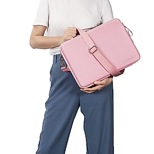 Smatree Hard Shell Carrying Case Compatible for 14 inch MacBook Pro 2024/2023 A2918/A2992/A2779,13 inch MacBook Air 2024/2022 A3313/A2681,13 inch iPad Pro M4 2024, Laptop and Tablet Shoulder Bag(Pink)