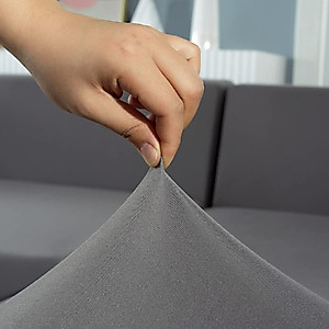 WAMBAS Solid Couch Cover Stretch L-Shaped Sofa Covers All Inclusive Solid 1.2.3.4 Seats Sofa Seat Cushion Covers -Peacock blue-4-seater