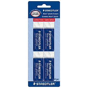 Staedtler Mars Plastic Erasers (52650BK4) (2 Packs of 4 Erasers - Total of 8 Erasers)
