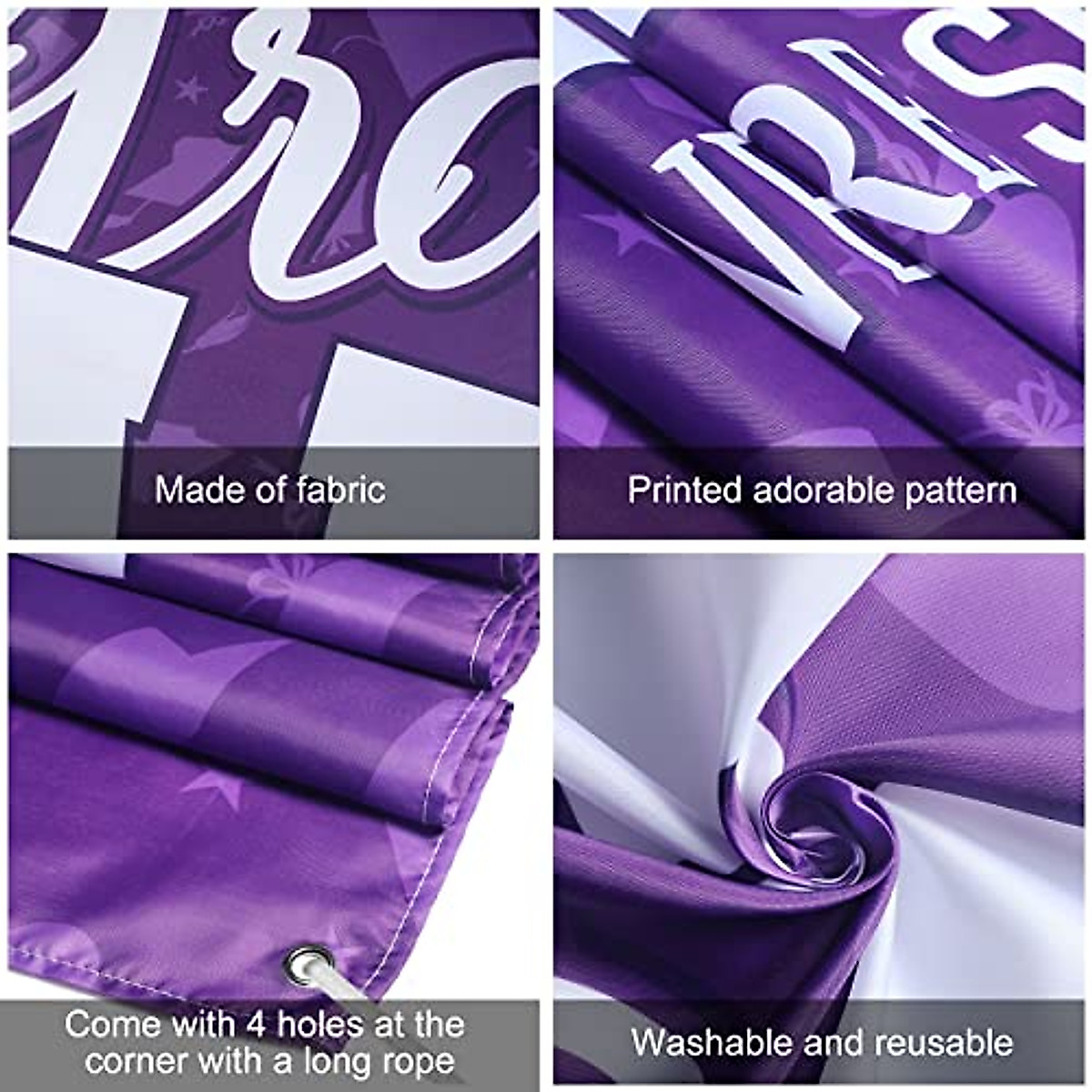 Graduation Decorations Graduation Backdrop Banner Class of 2023 Graduation Backdrop Grad Background for Graduation Party Photo Studio Props Decoration Sign Supplies, 72.8 x 43.3 Inch (Purple)