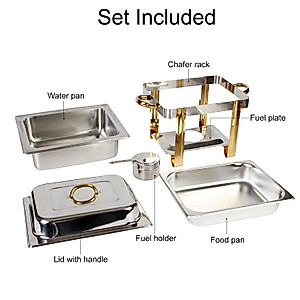 Tiger Chef Steel 4 Quart Gold Accented Chafer [Kitchen]