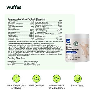 Wuffes 23-in-1 Chewable Dog Multivitamin&Supplements Bundle - Dog Multivitamin for Small&Large Breed - 2 Pack - 60 Count