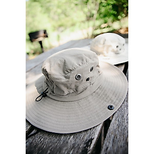 KANUT SPORTS Denali Boonie Sun Hat with Wide Brim Foldable for Fishing Hiking,Hunting, Golf Summer Hat for Men and Women(Olive Green,Large)