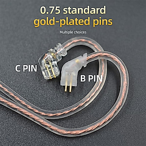 Kinboofi KZ High Purity Oxygen-Free 2pin 0.75mm IEM Cable,HiFi Earphone Wired Detachable Upgrade Cable with PVC Transparent Materialfor ZST ZSR ED12 ES3 ES4 ZS10 AS06 C12 (2PIN3.5B No Mic, Black)…