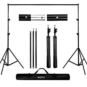 Backdrop Stand 6.5x6.5ft/2x2m, BDDFOTO Photo Video Background Stand Support System for Party with Carring Bag