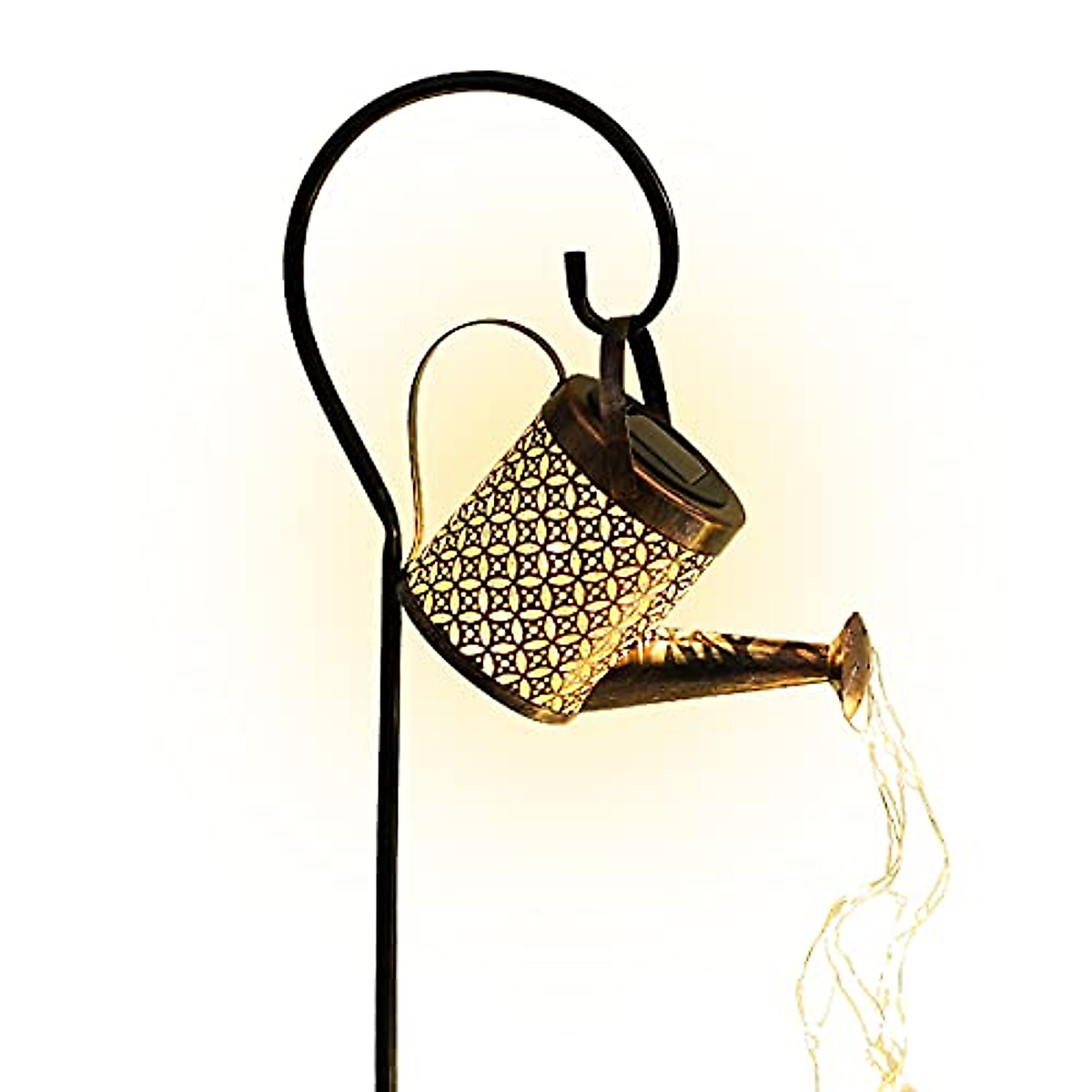 Ospetty Art Light LED Solar Waterfall Garden Light Outdoor Decorative Watering Can Garden Yard Decoration Stake Light-Lifetime Replacement Guarantee